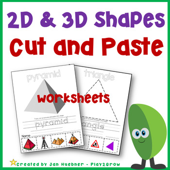 2D and 3D Shapes of the World Preschool Kindergarten Fine Motor Cut and ...