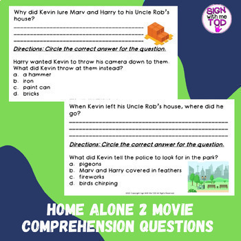 Home Alone 2 Movie Comprehension Questions | TeachShare