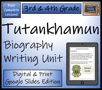 Tutankhamun Biography Writing Unit Digital & Print | 3rd Grade & 4th ...