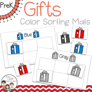 Gifts Color Sorting Mats and Worksheets Christmas Hanukkah Kwanzaa ...