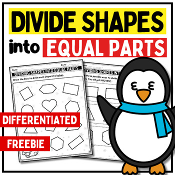 ️ Fractions Math Free Geometry worksheets Dividing shapes into Equal ...