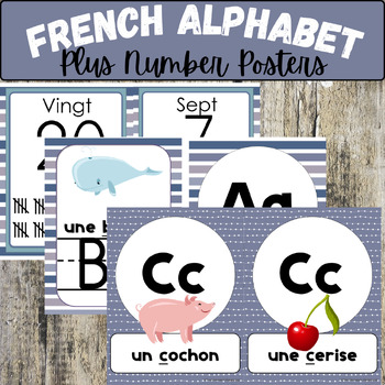 French alphabet numbers blue les Affiches d'alphabet classroom decor ...