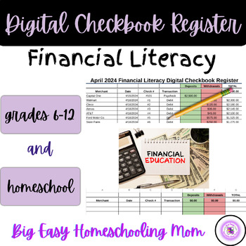 Financial Literacy Digital Checkbook Register | TeachShare