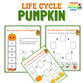 Life Cycle of a Pumpkin activity worksheet cut and paste - how a ...