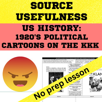 US History: 1920's political cartoons on the KKK Source Usefulness ...