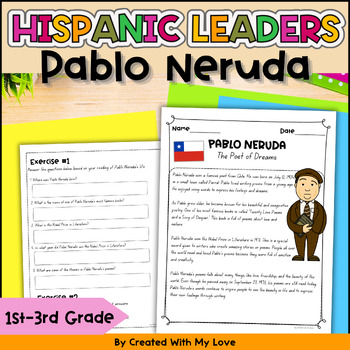Hispanic Heritage Month PABLO NERUDA Biography Reading Activities ...