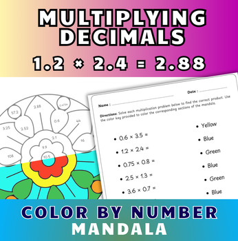 Multiplying Decimals Color by Number Activity worksheets | TeachShare