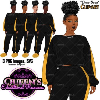 Adult Clipart, African American Woman Clipart, Woman Clipart, Pajama ...