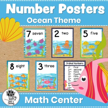 Number Posters | Counting | Math Center | Ocean Theme Classroom Decor ...