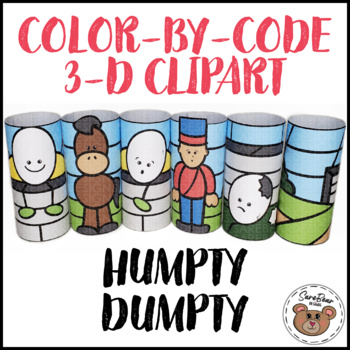 3D Color by Code Clipart Humpty Dumpty Nursery Rhyme | TeachShare