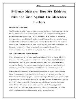 Evidence Against Menendez Brothers True Crime Forensic Science Reading ...