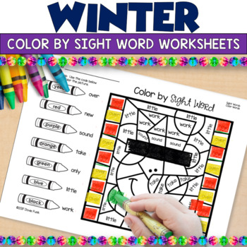 Winter Color By Sight Word Worksheets January Morning Work | TeachShare