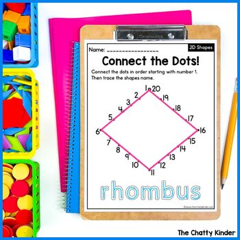 2D Shapes Dot to Dot Worksheets for Kindergarten - Connect the Dots 2D ...