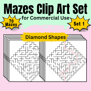 Diamond Mazes - 70 Mazes Clip Art Set for Commercial Use - Set 1 ...