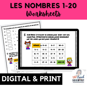 FRENCH Numbers 1-20 / Les Nombres 1-20 Activities Worksheets | TeachShare