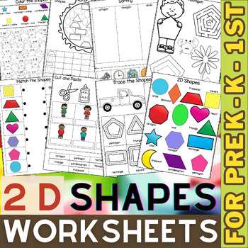2D Shapes Worksheets | Draw, Trace, Color, Cut and Paste..| 2D Shapes ...