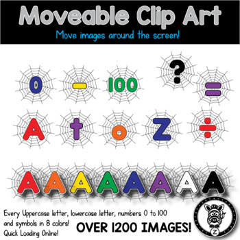 Thematic Moveable Clip Art Letters & Numbers - Spider Webs | TeachShare