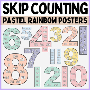 Multiplication Pastel Rainbow Skip Counting Poster Back to school ...