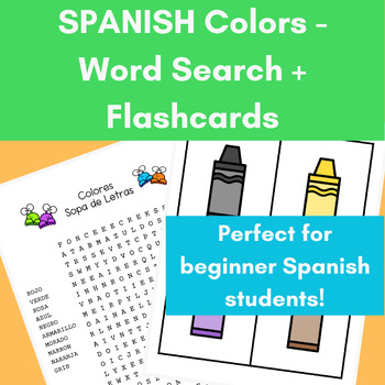 Colors in Spanish - Flash cards and word search (Sopa de Letras ...