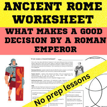 Ancient Rome - What Makes a Good Roman Emperor? Worksheet | TeachShare
