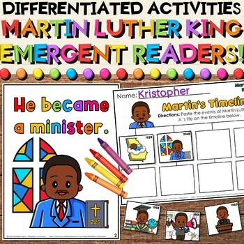 Martin Luther King Jr Early Readers, Reading Comprehension & Timeline ...