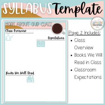 Editable Print + Digital Classroom Syllabus Template | Boho Rainbow ...