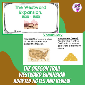 The Oregon Trail Westward Expansion Adapted Notes and Review | TeachShare