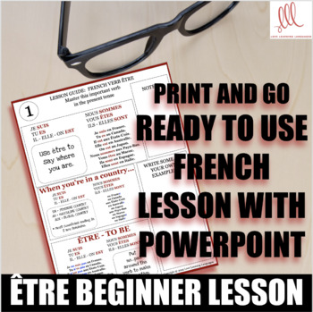 Être French Verb Ready to Use Lesson - Exercises - Game - Printable ...