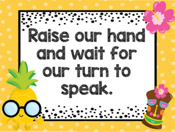 Pineapple Theme Classroom Decor Rules Posters - Editable | TeachShare