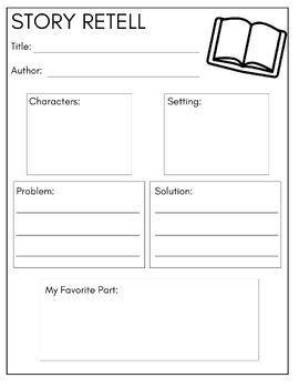 Fiction Story Retell story elements graphic organizer 1st, 2nd, 3rd ...