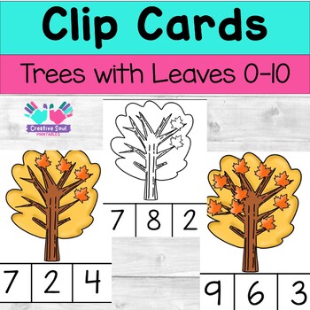 Trees with Leaves Clip Cards, Counting 0-10 | TeachShare