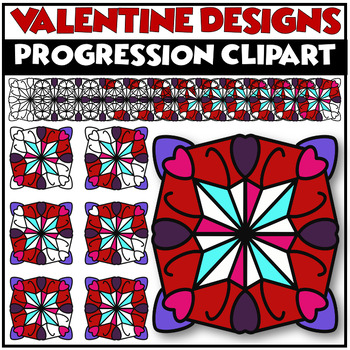 Valentines Day Progression Color by Code Clipart Images | Set 1 ...
