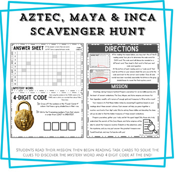Inca, Maya & Aztec Scavenger Hunt (No Prep!) | TeachShare