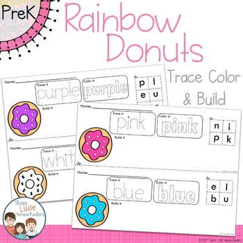 Rainbow Donuts Trace Color and Build Writing Center Activity | TeachShare