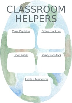 Editable Classroom Helper Poster - Earth themed | TeachShare