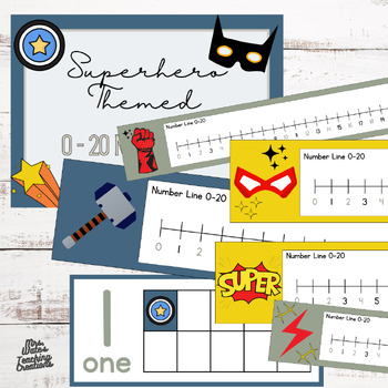 Number Lines 0 to 20 & Desk Tags - Superhero Themed Math Printables ...