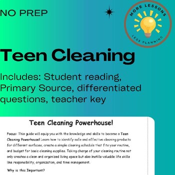 How to Clean Teen Life Skills Reading Comprehension Worksheet | TeachShare