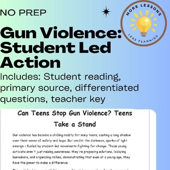 Gun Violence: Student Led Action Current Event Reading Comprehension ...