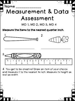 3rd Grade MD Assessment with Rubric: Graphs, Time, Measurement, Volume ...