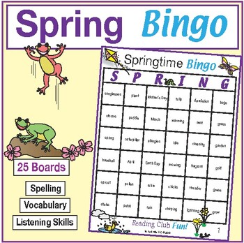 Spring Bingo Vocabulary Game (with 25 boards) | TeachShare