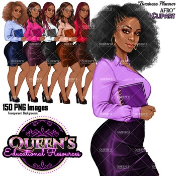 Adult Clipart, African American Woman Clipart, Planner Girl, Teacher ...