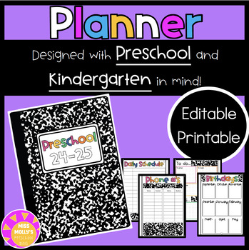 Teacher Planner l Editable-Printable l Preschool-Kindergarten l ...