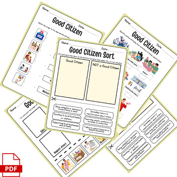 Good Citizen or Not ? good citizenship worksheets - Social Studies ...