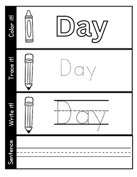 Sight word journal, fry first 100 word list checklist, kindergarten ...