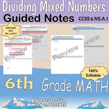 6th Grade - Guided Notes - Dividing Mixed Numbers | TeachShare