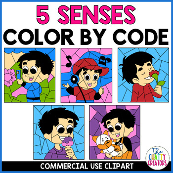 Five Senses Color By Code Clipart | TeachShare