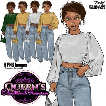 Adult Clipart, Older Teenager Clipart, Girl in Jeans, Woman Clipart ...