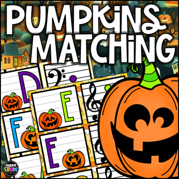 Halloween Pumpkins Music Notes Matching Flashcards for Halloween ...