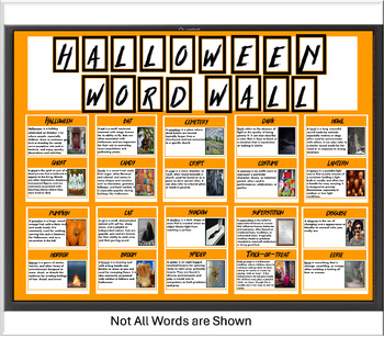Halloween Word Wall Bulletin Board Classroom Decor Posters Printable ...