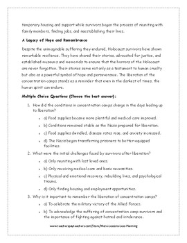 Liberation of Concentration Camps Holocaust Reading Comprehension ...